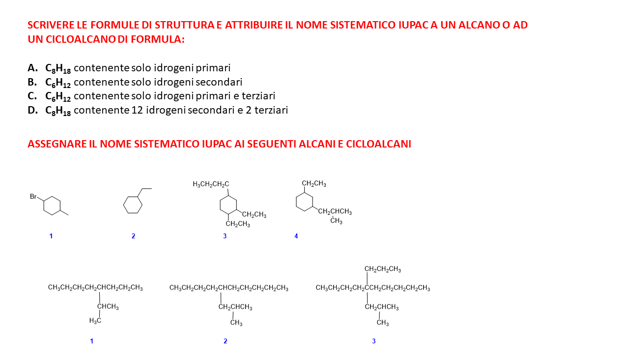 ANCORA SULLA NOMENCLATURA DEGLI ALCANI…ESERCIZI | Chimica Organica-DiSTABiF