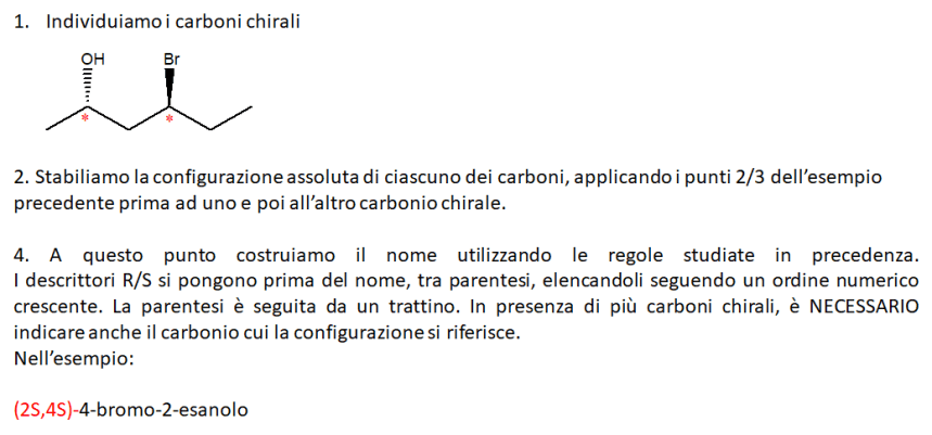 Nomenclatura e descrittori R/S | Chimica Organica-DiSTABiF